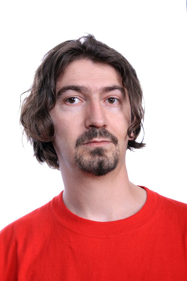 Casual Man Portrait with Red T-shirt Stock Photo - Image of thirties ...