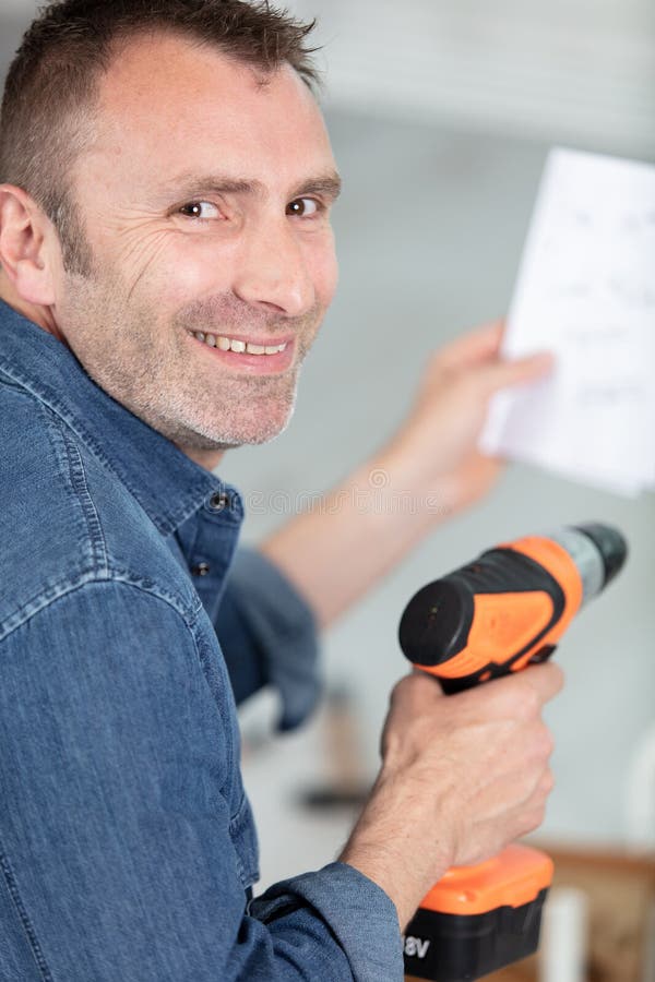 Casual Man Reading Instruction Manual Power Tool Stock Photos - Free ...