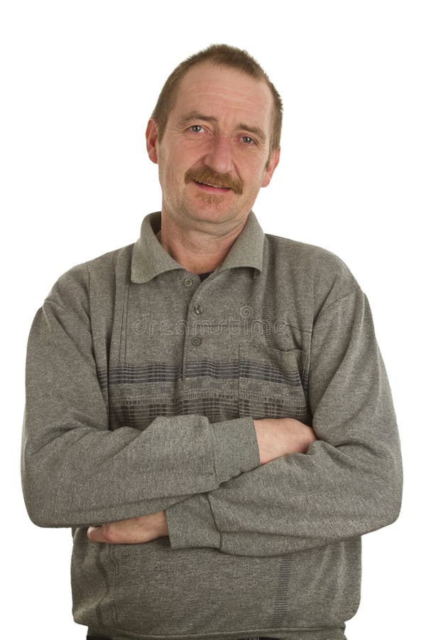 Casual Man Standing on White Stock Photo - Image of blond, smile: 87374164