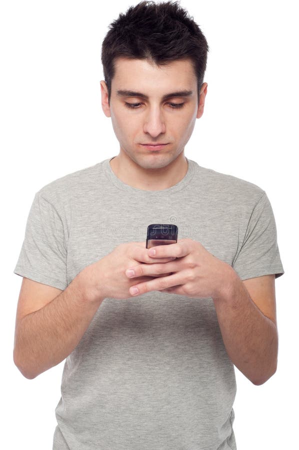 Angry Man Reading a Text Message on Smartphone Blowing Steam Coming Out ...