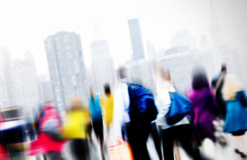 Casual People Rush Hour Walking Commuting City Concept Stock Photo ...
