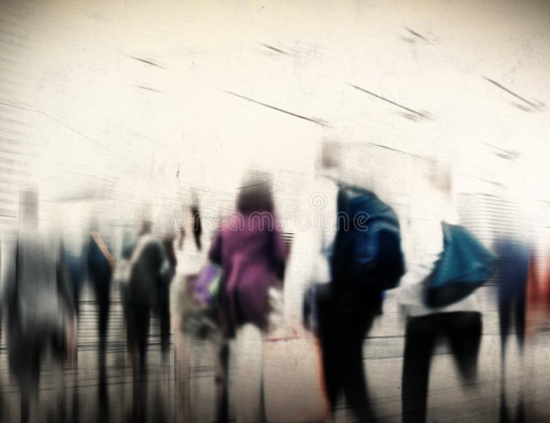 Casual People Rush Hour Walking Commuting City Concept Stock Image ...