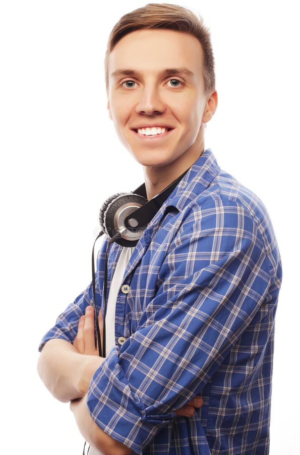 Casual Portrait of Happy University Student Guy Stock Photo - Image of ...