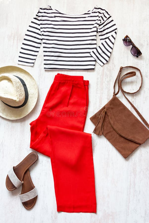 Casual Spring/summer Female Clothing Set. Stock Image - Image of ...