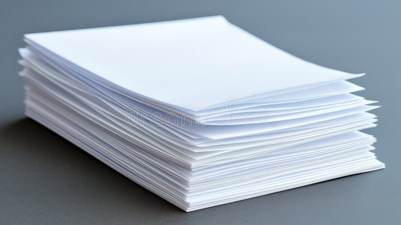 Casual Stack of White Paper Stock Illustration - Illustration of paper ...