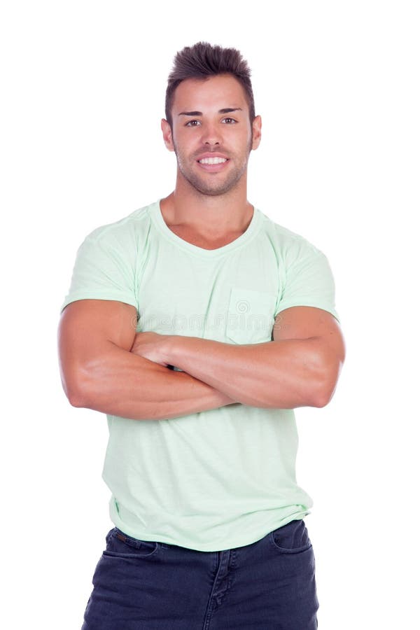 Rugged Handsome Smiling Young Man Stock Photo - Image of looking ...