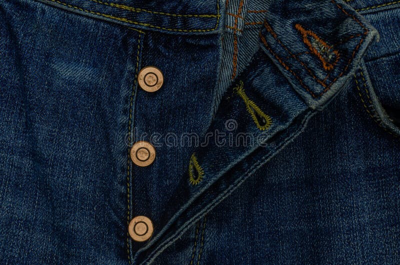 Close Up of Unbuttoned Blue Jean Isolated on White Background Stock ...