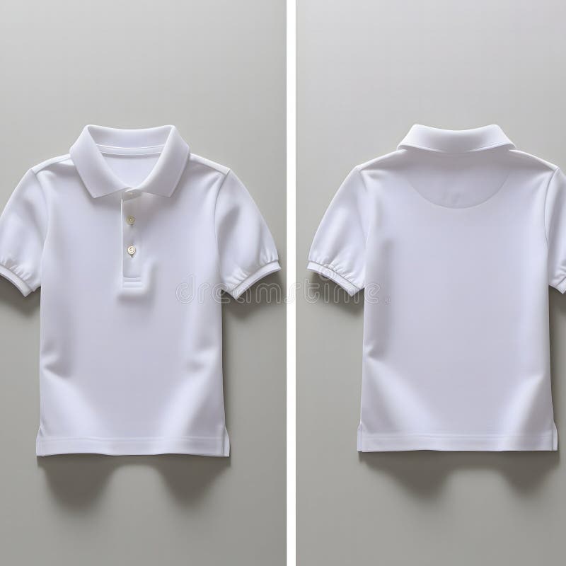 Casual White Polo Shirts Front Back and Side View Stock Illustration ...