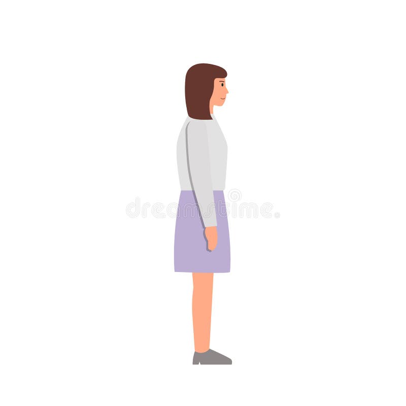 Casual Woman Character Side View Stock Vector - Illustration of ...