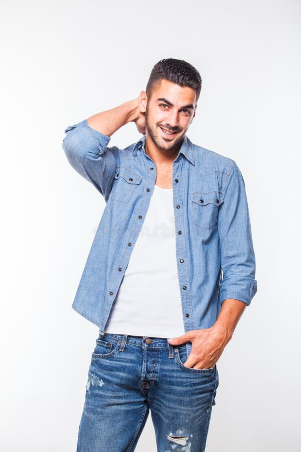 Casual Young Hansome Man Isolated Stock Photo - Image of fashion ...