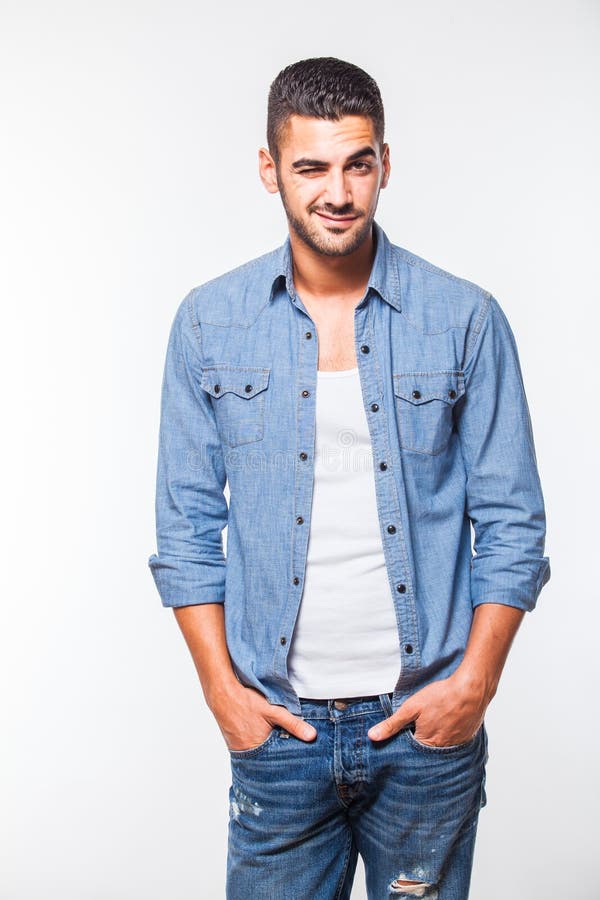 Casual Young Hansome Man Isolated Stock Photo - Image of male, model ...