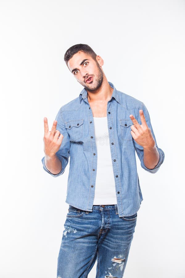 Casual Young Hansome Man Isolated Stock Photo - Image of male, happy ...