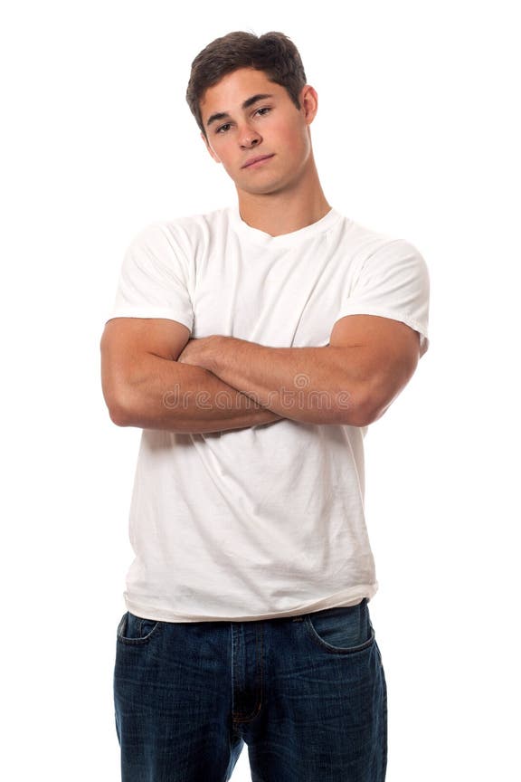 Casual Young Man stock image. Image of confrontational - 26953521