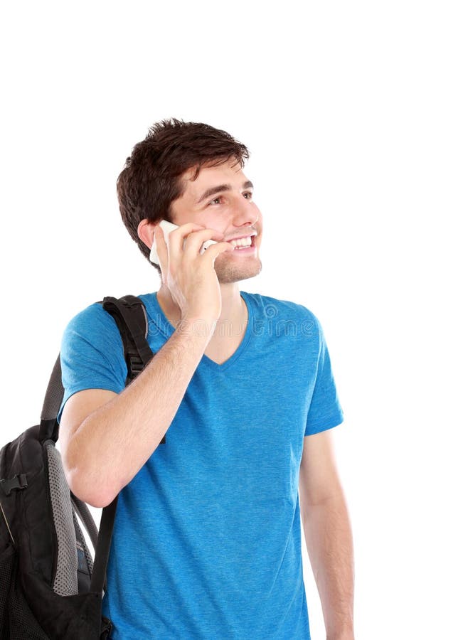 Casual Young Man Speaking on the Phone Stock Photo - Image of people ...