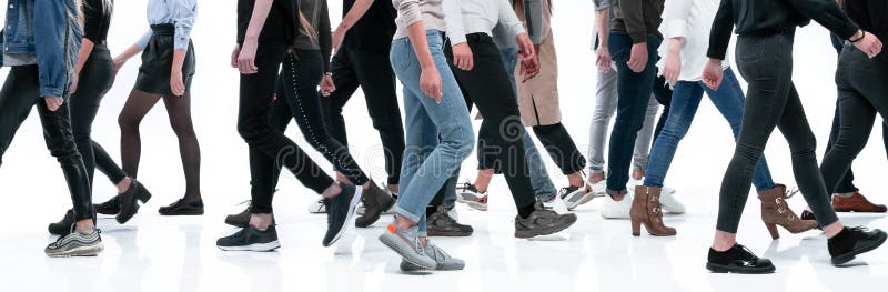 Casual Young People Walking in Different Directions Stock Image - Image ...