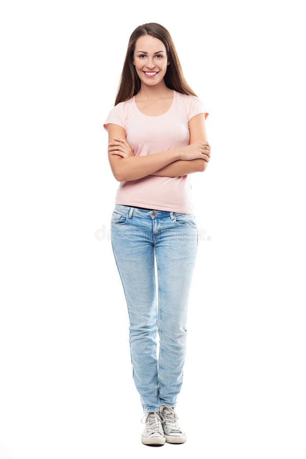 Woman standing isolated stock image. Image of caucasian - 18317629