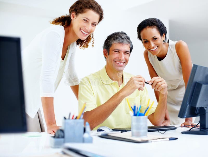 Casually Dressed Business People Smiling. Portrait of Casually Dressed ... Casually Dressed Business People Smiling. Portrait of Casually Dressed ...