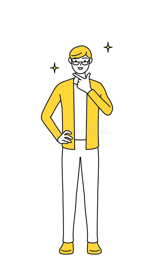 A Casually Dressed Young Man in a Confident Pose Stock Vector ...