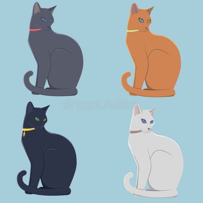 Four Cute Cats Stock Illustrations – 601 Four Cute Cats Stock ...