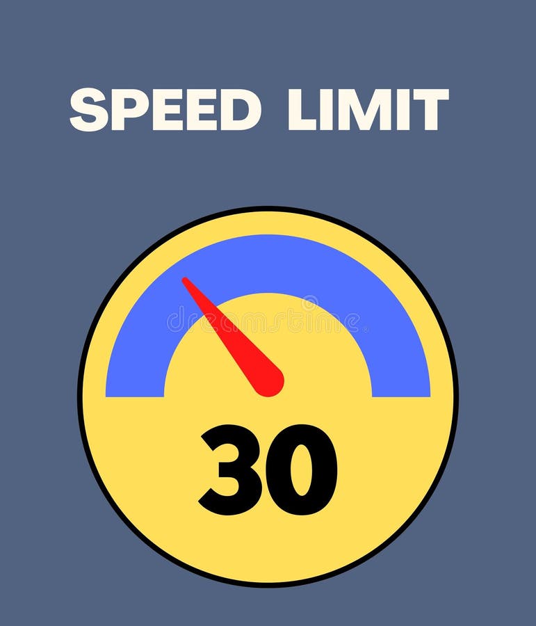 Speed Limit 30 Round Road Traffic Icon Sign Flat Style Design ...
