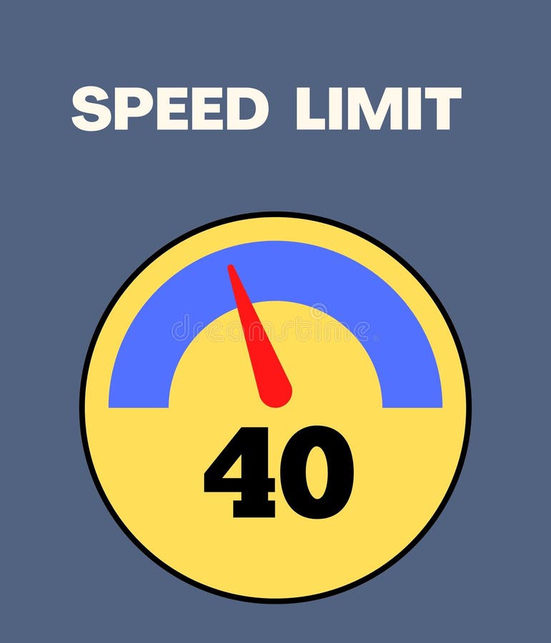 Speed Limit 40 Round Road Traffic Icon Sign Flat Style Design ...
