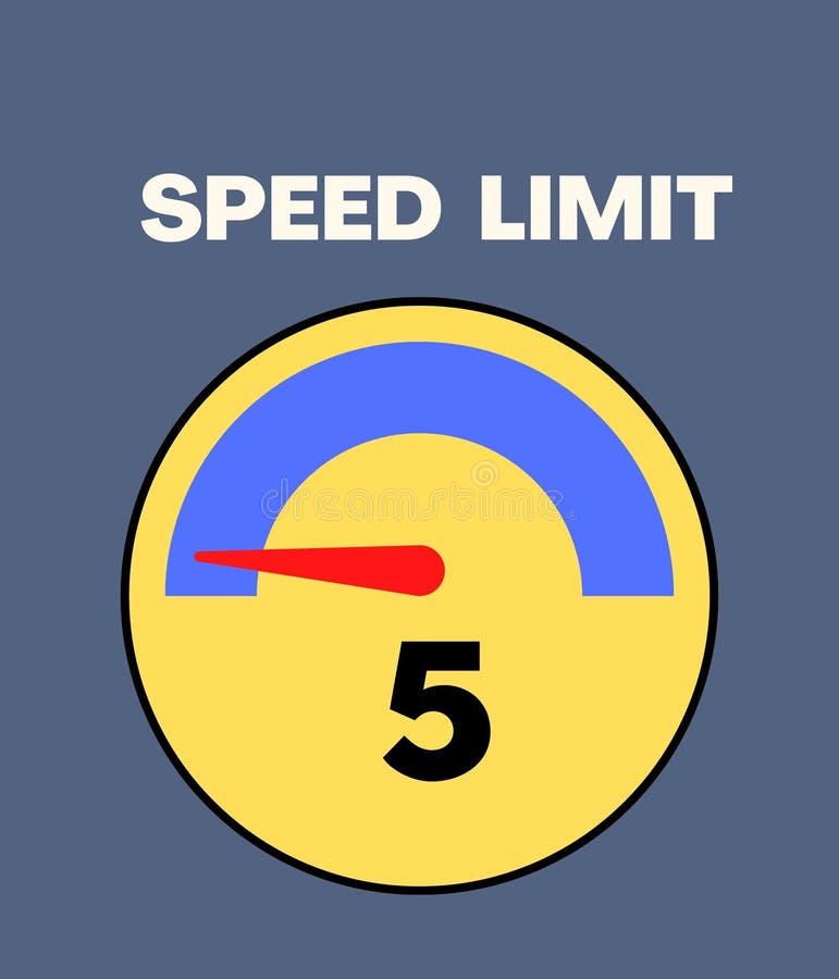 Speed Limit 5 Round Road Traffic Icon Sign Flat Style Design ...