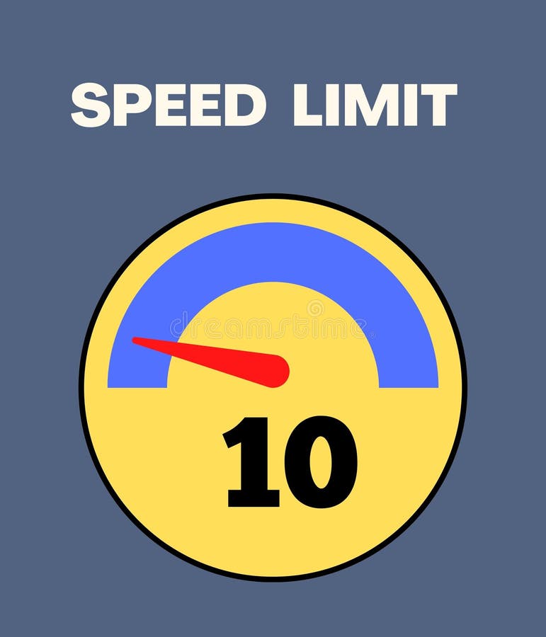 Speed Limit 10 Round Road Traffic Icon Sign Flat Style Design ...