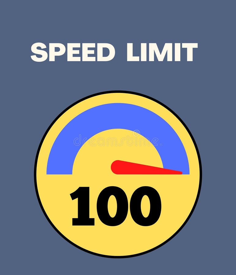 Speed Limit 100 Round Road Traffic Icon Sign Flat Style Design ...