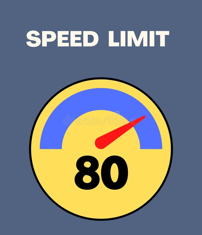 Speed Limit 80 Round Road Traffic Icon Sign Flat Style Design ...