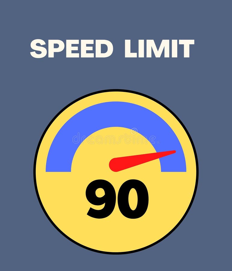 Speed Limit 90 Round Road Traffic Icon Sign Flat Style Design Illustration Stock Illustration ...