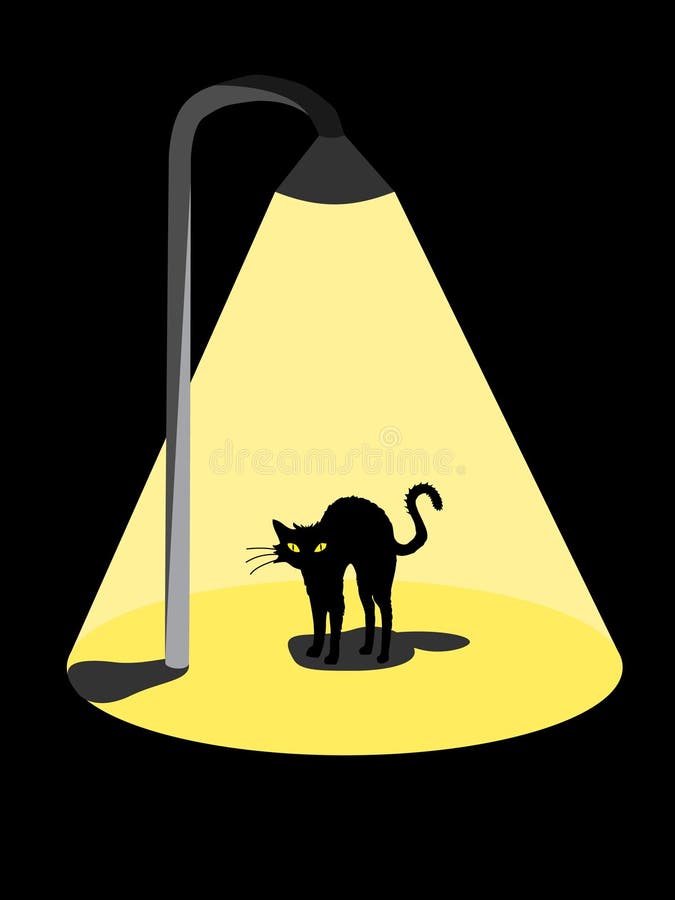 Cat stock vector. Illustration of street, vector, lamp - 4832993