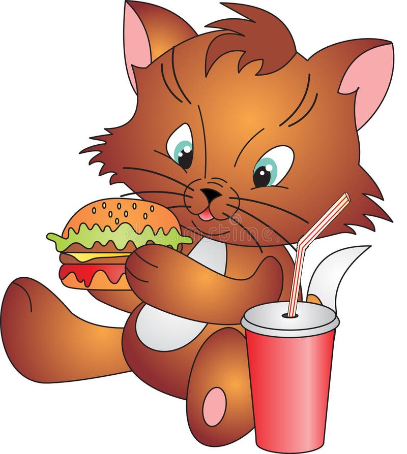 Sad Fast Food Characters Fries Cola Burger Stock Vector - Illustration ...