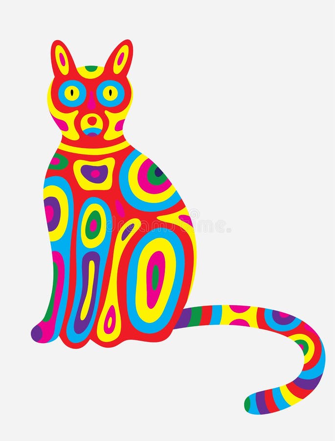 Cat abstract colorfully stock vector. Illustration of pattern - 49530143