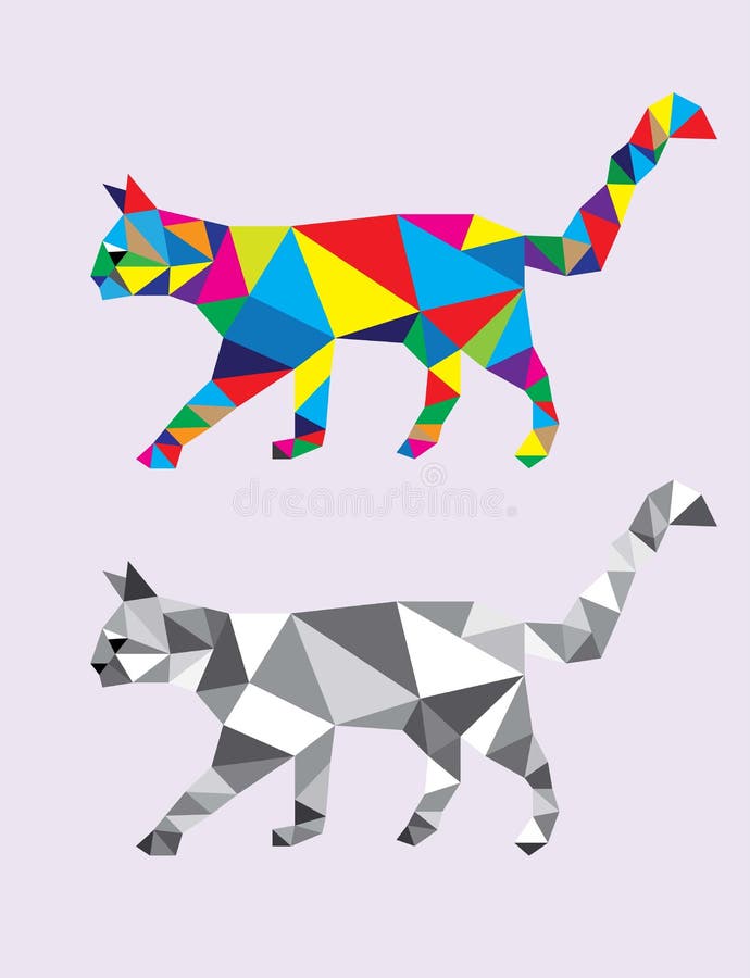 Cat Abstract Geometric stock vector. Illustration of polygonal - 76256796