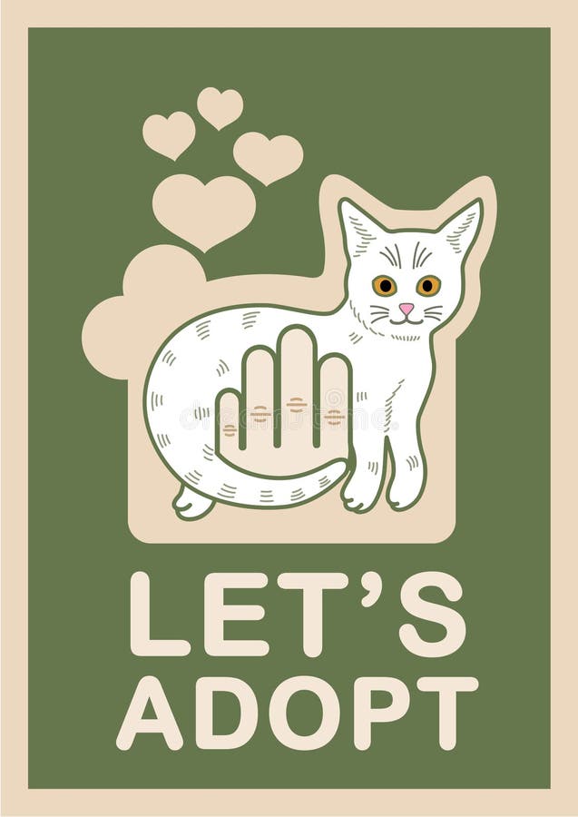 Cat adoption stock vector. Illustration of adoption, stray - 66093684