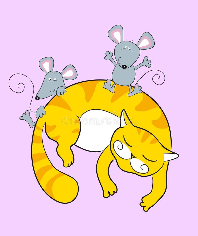 Cat&mouse stock de ilustración. Ilustración de rosa - 8149743