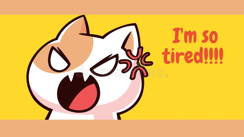 A Cat that is Angry during Work. Stock Illustration - Illustration of ...