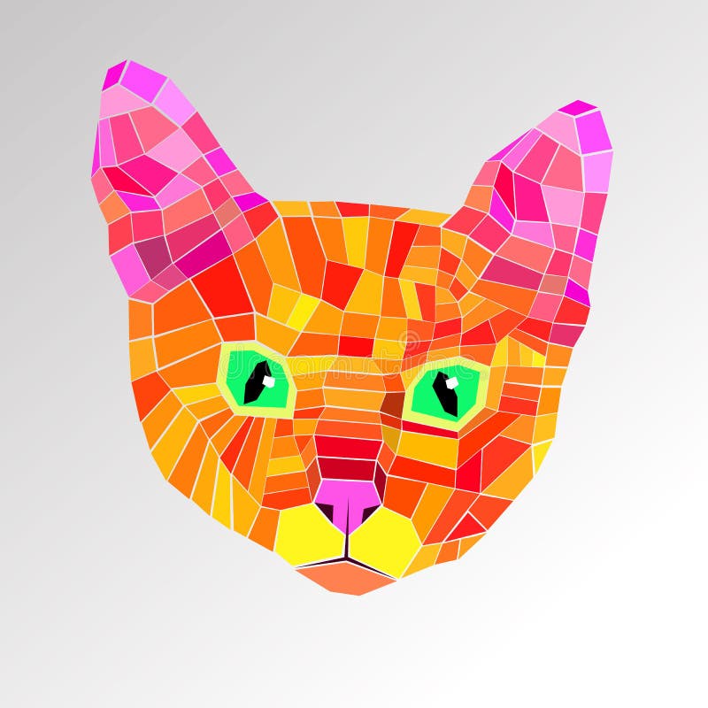 Cat Animal Contour Drawing Creative Kitten Pet Stock Vector ...