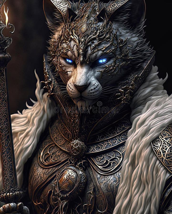 A cat with armor stock illustration. Illustration of clothing - 270888556