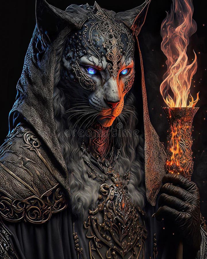 A cat with armor stock illustration. Illustration of poster - 270888420