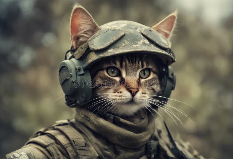 Cat Army Soldier Created Technology with Ukrainian Stock Illustration ...