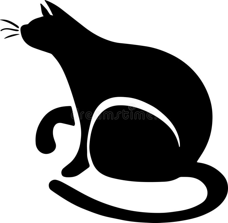 Cat Art Animal Cute Icon Illustration Silhouette Stock Vector ...