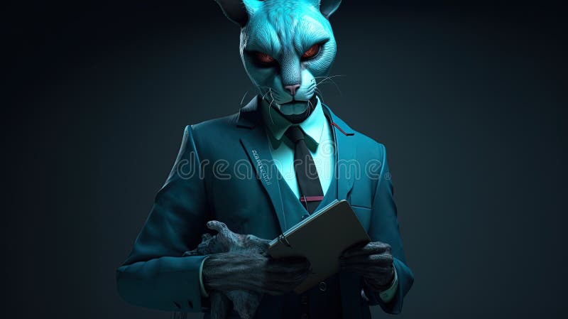 Cat as Auditor Artwork stock illustration. Illustration of suit - 273621336