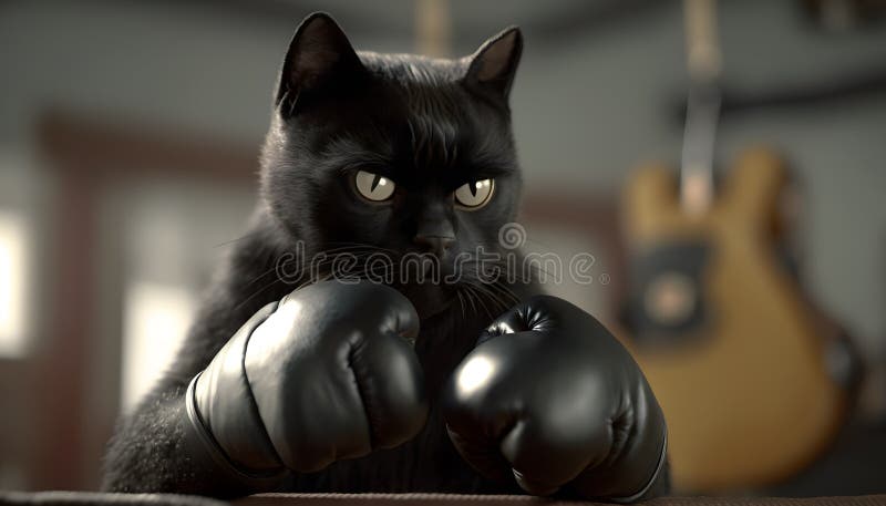 Cat As a Boxer Created with Generative AI Technology Stock Illustration ...