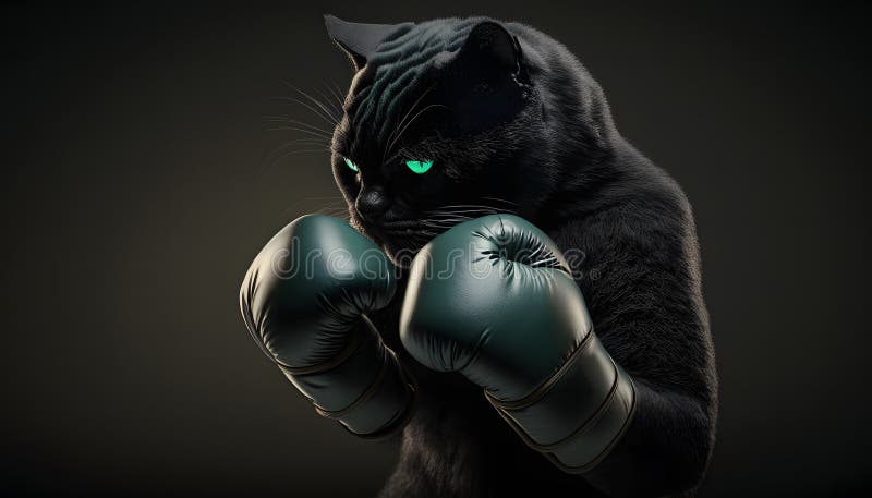 Cat As a Boxer Created with Generative AI Technology Stock Illustration ...