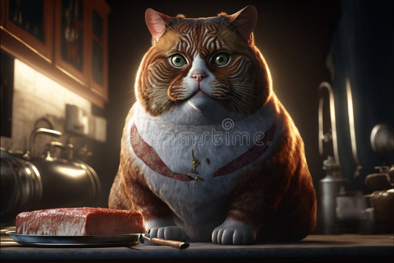 Cat As Chef in the Kitchen Created with Generative AI Technology Stock ...