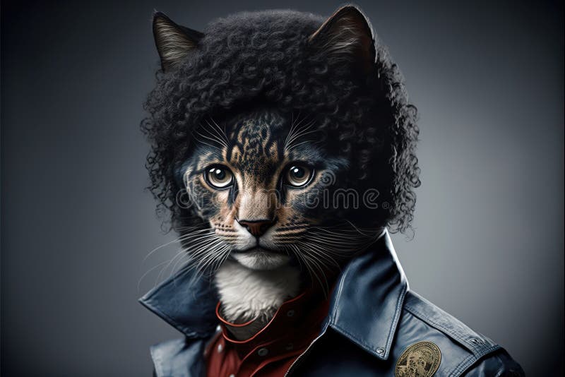 Cat As Michael Jackson Illustration Generative Ai Stock Illustration ...