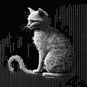 A Cat ASCII Art. Generative AI Stock Illustration - Illustration of ...