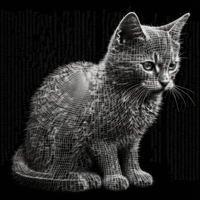 A Cat ASCII Art. Generative AI Stock Illustration - Illustration of ...