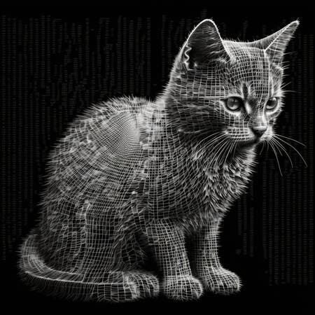 A Cat ASCII Art. Generative AI Stock Illustration - Illustration of ...